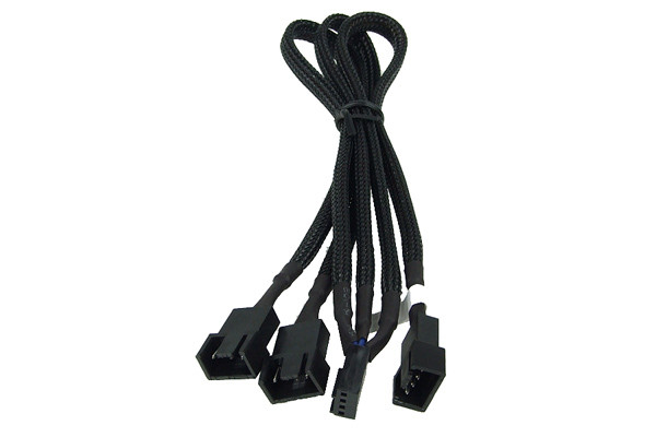 Adaptateur 4 Pins PWM vers 3x4 Pins PWM 30cm - Gainé Noir - Phobya ...