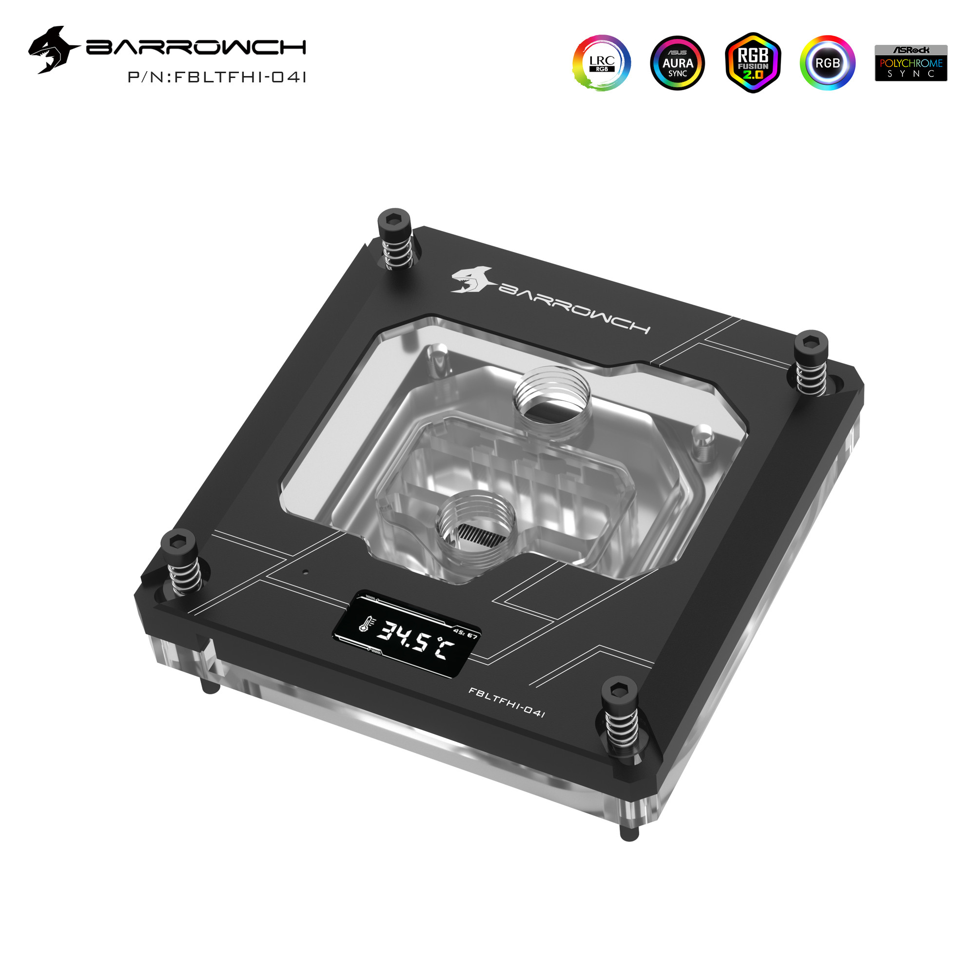 Waterblock INTEL 115x/1200/1700/x99/x299 platform TFT Digital display ...