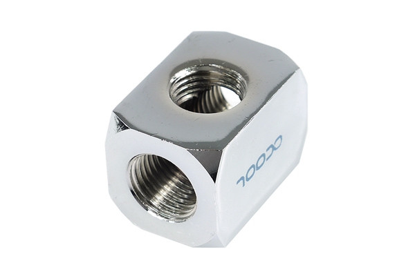 HF connection terminal TEE T-piece round, G1/4 - chrome - Alphacool ...