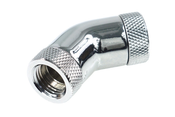 angled adaptor 45° - G1/4 revolvable - 2x inner thread - Chrome ...