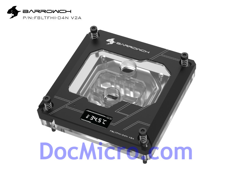 Waterblock CPU BarrowCH pour Sockets 115x/x99/x299 - Afficheur LCD ...